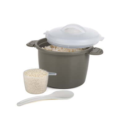 Progressive Prep Solutions Microwave Rice Cooker, 4 Piece Plastic Set ...