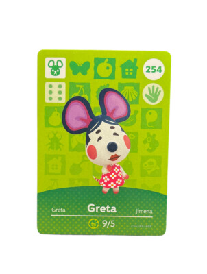 Greta 254 Animal Crossing Amiibo Card AUTHENTIC Series 3 Pack Fresh ...