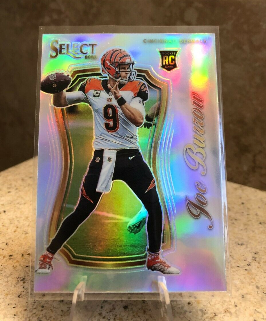 2020 Panini Select Joe Burrow Select Certified Silver Prizm Rookie RC # ...