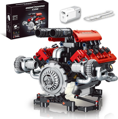 V8 Engine Model Kit That Work - 8-Cylinder Visible Engine Building ...