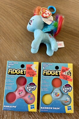 New My Little Pony FIDGET ITS Spinners Pinky Pie & Rainbow Dash & TY ...
