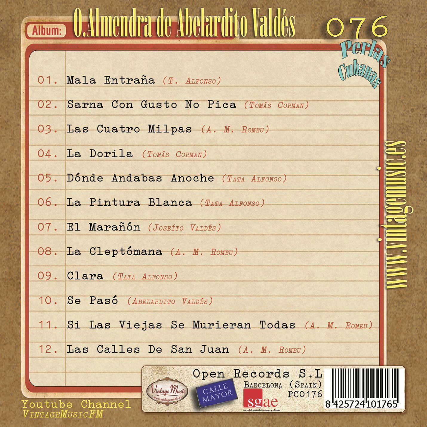 ORQUESTA ALMENDRA Perlas Cubanas CD #76/120 Abelardito Valdés CUBAN ...