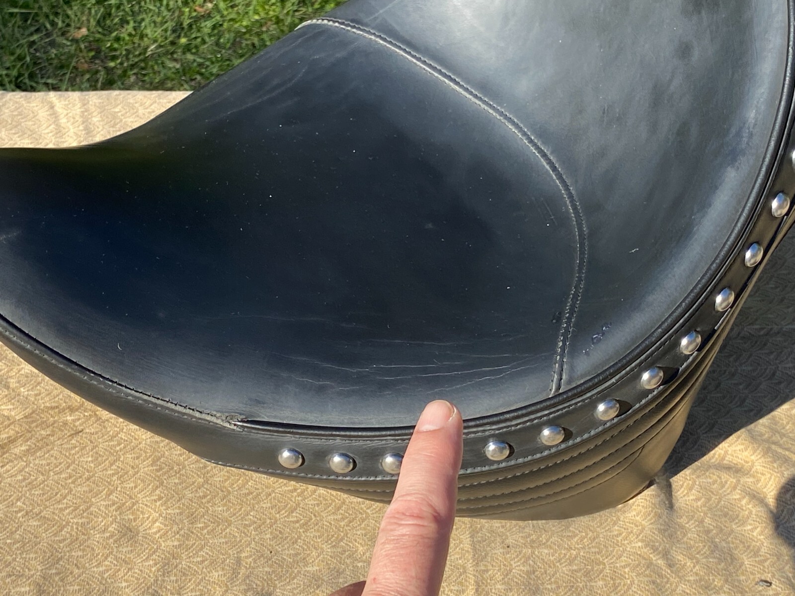 Corbin Leather Dual Touring Saddle 161 2B Studs Harley Softail 1984-99 ...