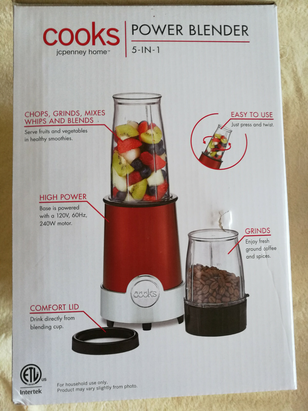 COOKS- 5-in-1 Power Blender. Red. New In Box | eBay