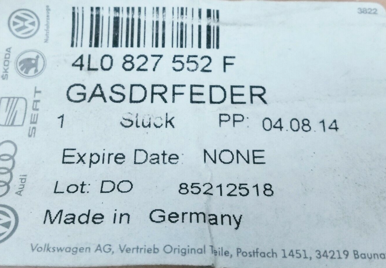 PAIR of genuine Audi Q7 tailgate gas strut 4l0827552f for sale online ...