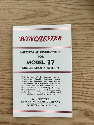 WINCHESTER MODEL 37 SINGLE SHOT SHOTGUN | eBay