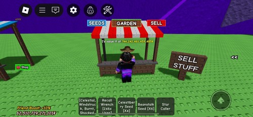 Grow a Garden 744t Sheckles/ if it says can not purchase in app ...