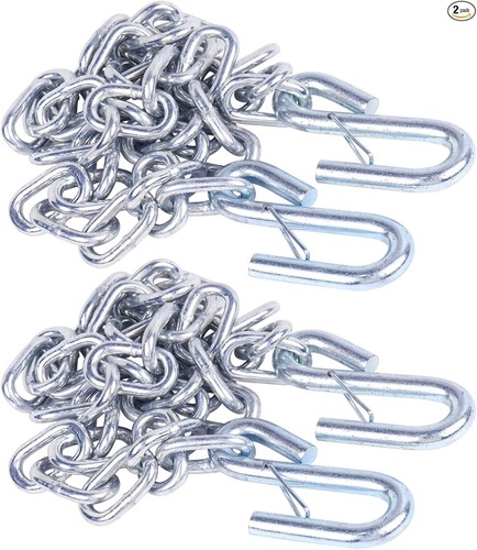 48" Safety Chain with1/4 Inch Spring Hook, Grade-30 Metal Safety Chain ...