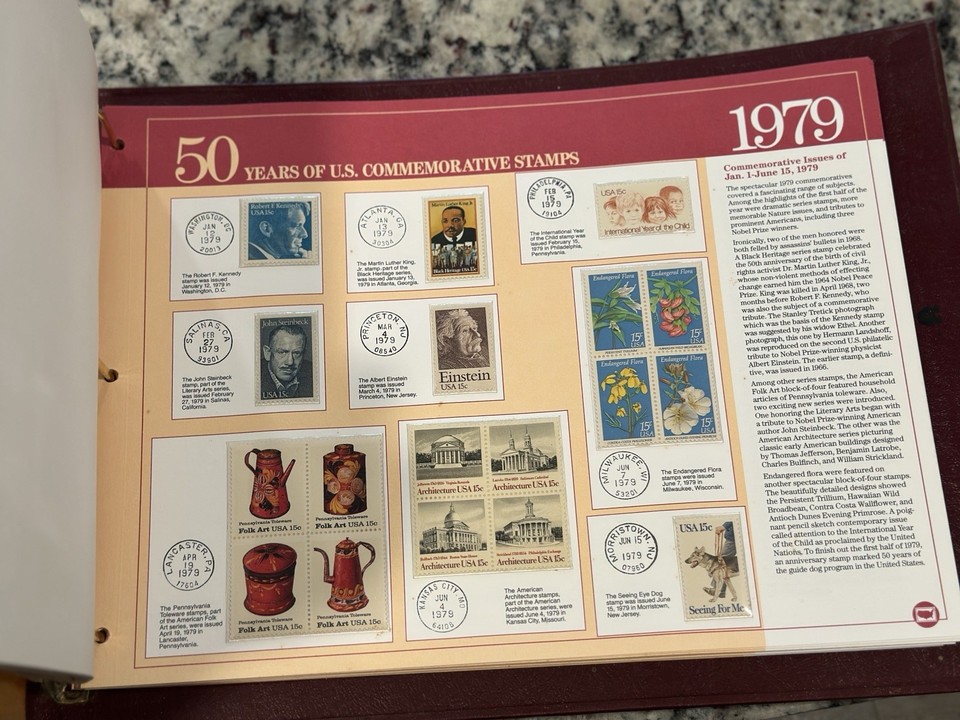 Vtg Postal Commemorative Society 50 Years Of US Commemorative Stamps 2 ...