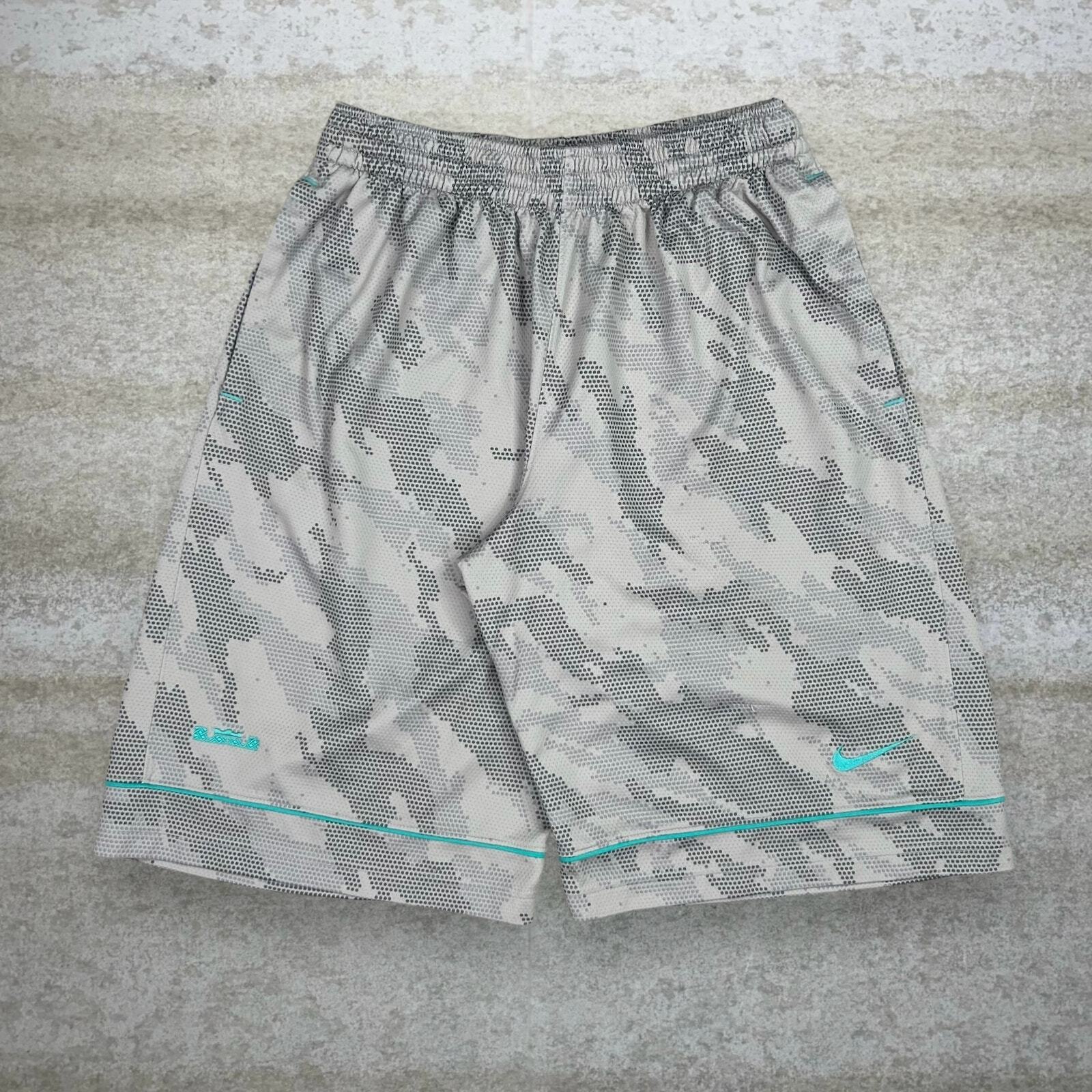 Nike Lebron Basketball Shorts White Camo Polyester Te… - Gem