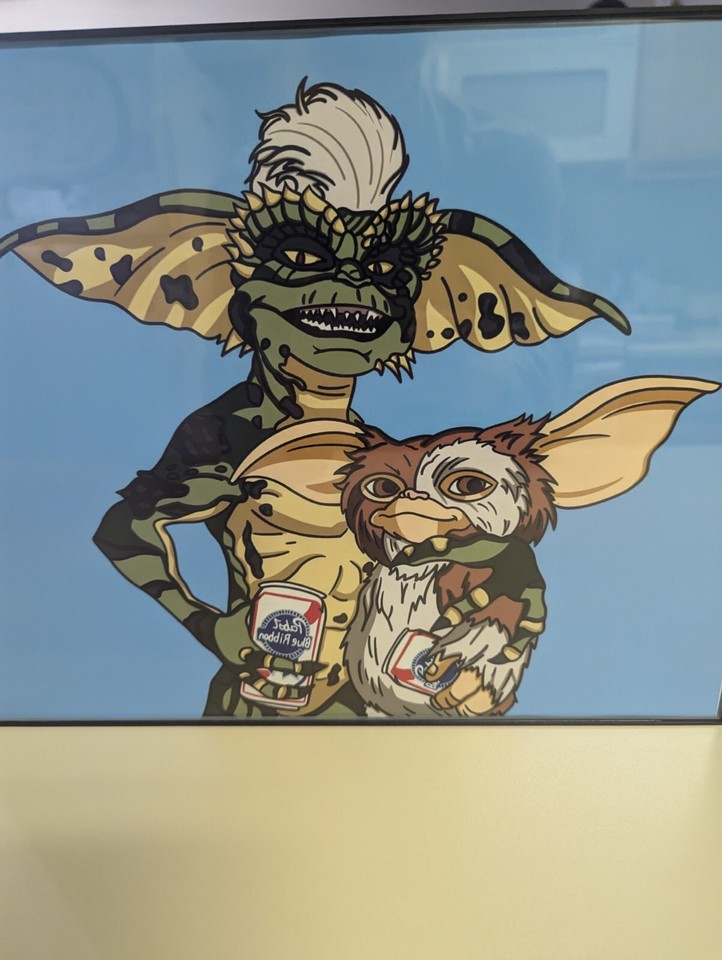 Gremlins CUSTOM Gizmo and Stripe Sharing An Old Milwaukee 11 x 14 RARE ...