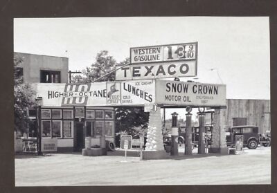 REAL PHOTO WESTERN GASOLINE TEXACO GAS STATION ADVERTISING POSTCARD ...