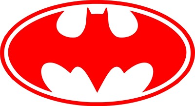 Bat Signal Batman Logo Batmobile Hood Vinyl DECAL 12" x 22" RED Lg Dark ...