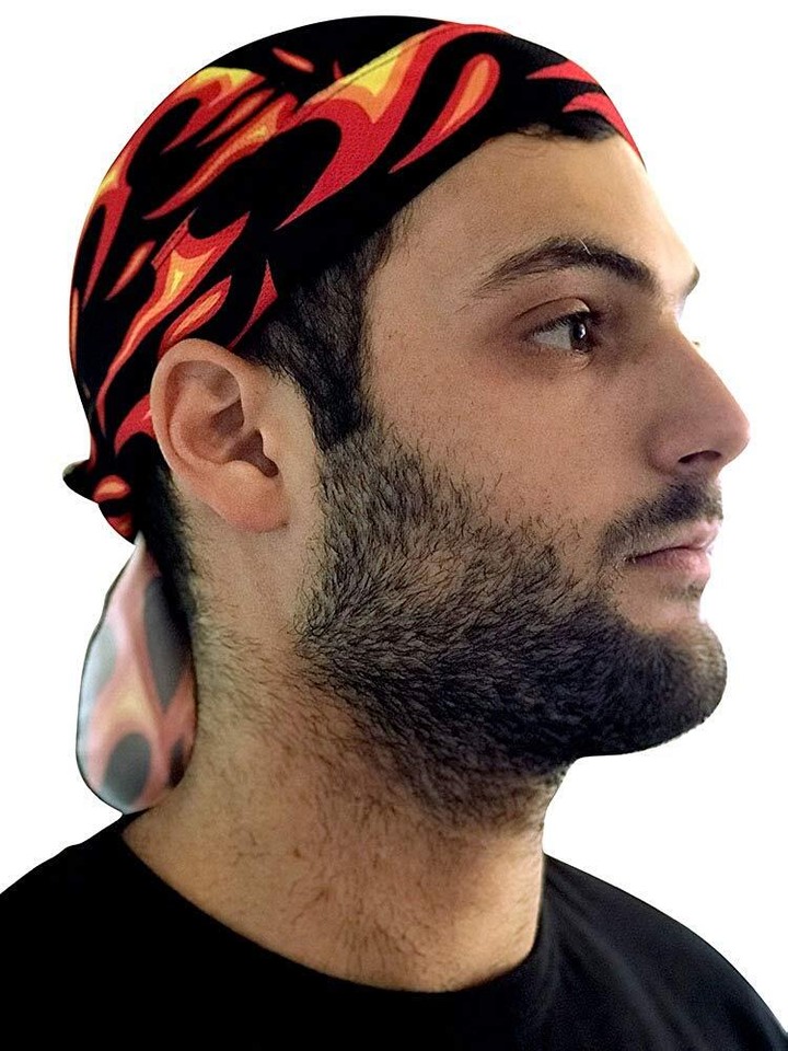 Motorcycle Head Wrap Skull Cap Sweat Wicking Doo Rag Helmet Liner Hat ...