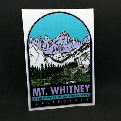 Mt. Whitney California Decal, Vintage Style Vinyl Sticker, Luggage ...