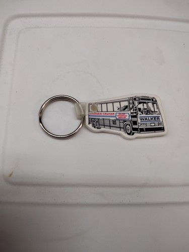 VINTAGE WALKER MUFFLER BUS SHAPED KEYCHAIN FOB KEY RING NFL MADDEN ...