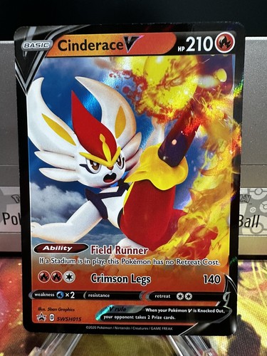 Pokémon TCG Cinderace V Sword & Shield Promos SWSH015 Holo Ultra Rare ...