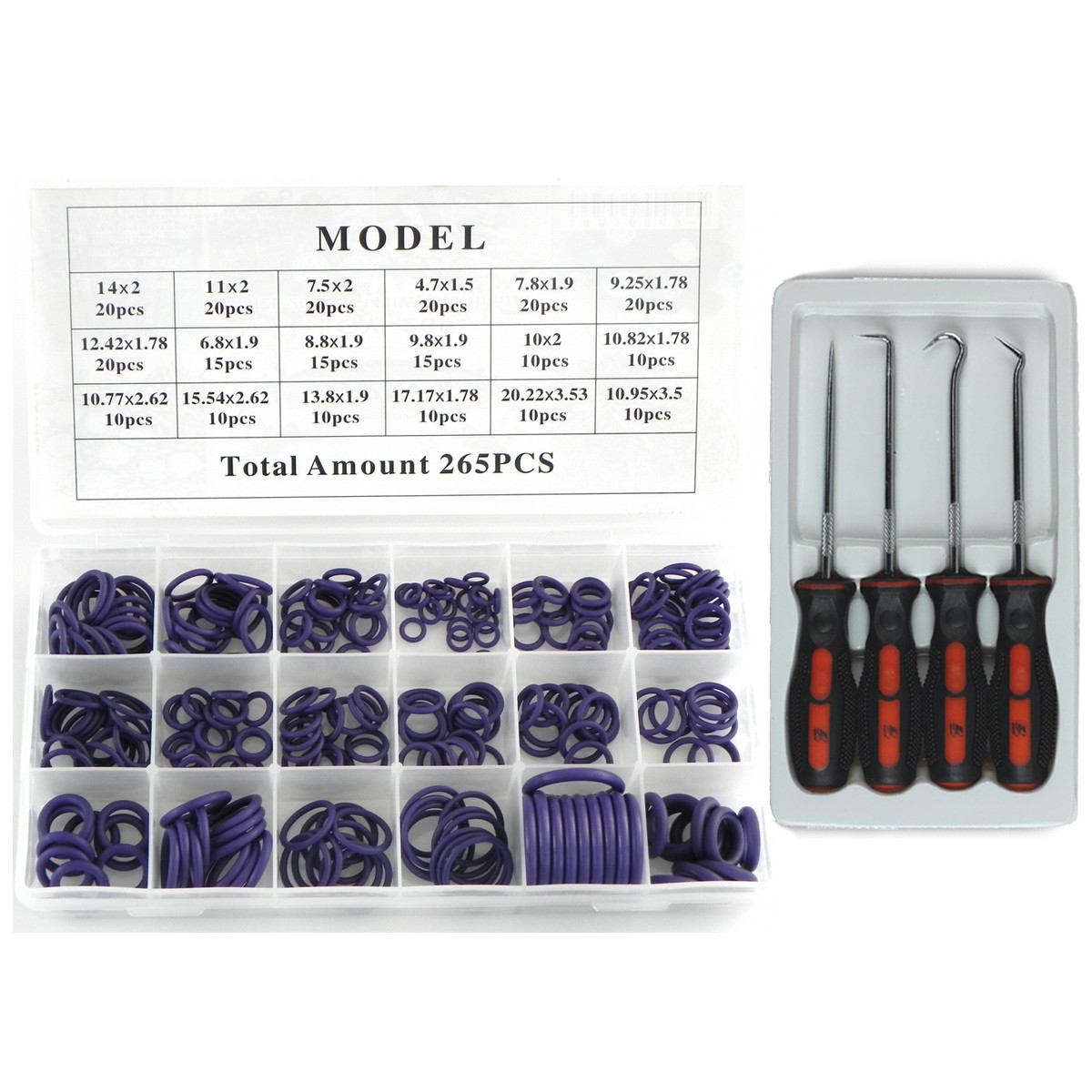 4pc O Ring Seal Pick Hooks Puller Remover Tool with Purple 265pcs O ...