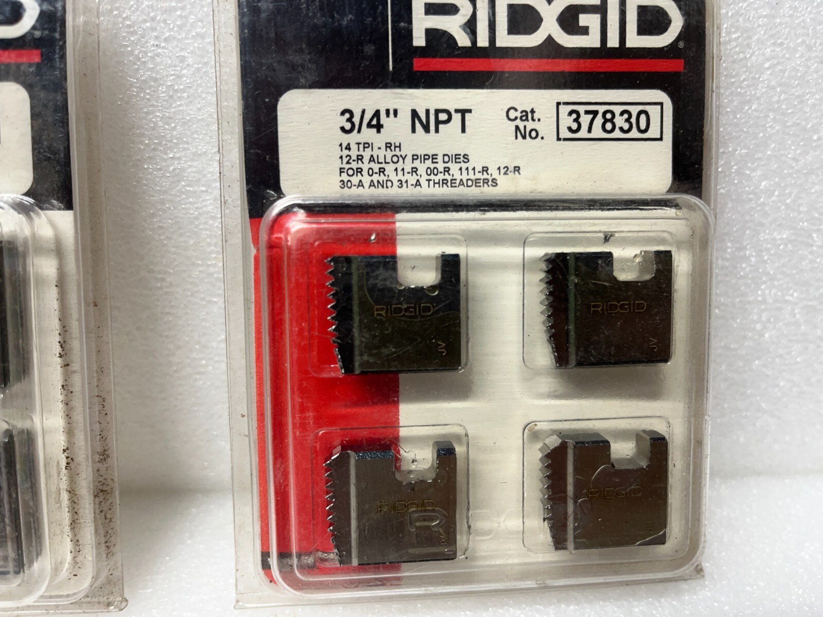 LOT OF 2 RIDGID PIPE THREADING DIES 37835 & 37830 1-inch High & 3/4 ...