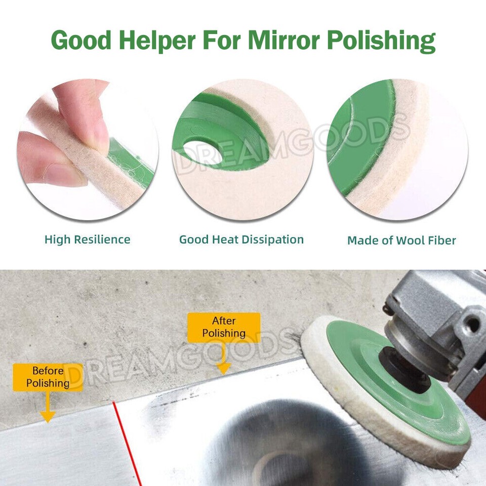 125MM Round Wool Buffing Pad Polishing Wheel Felt Buffer Disc for Angle ...