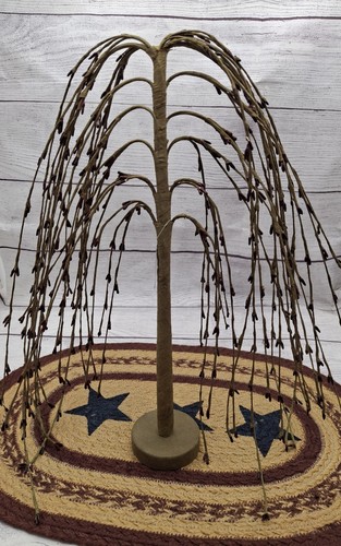 Primitive Burgundy Pip Berry Weeping Willow Tree 14", Colonial, Home ...
