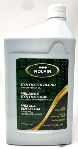 1 QUART OF ROLAIR SYNTHETIC AIR COMPRESSOR LUBRICANT OIL ALL WEATHER ...