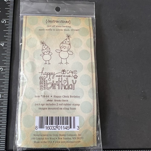 Unity Stamp Co. Birthday Chick Unmounted Rubber Stamp IB-64 | eBay