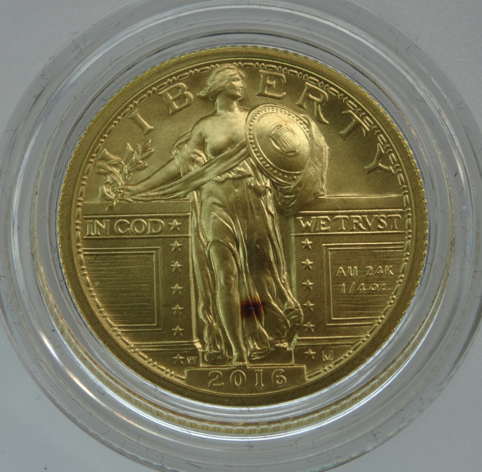 2016-W Standing Liberty Quarter US Mint 1/4 oz Gold OGP Box & COA | eBay