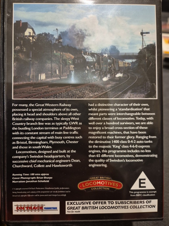 PRESERVED LOCOMOTIVES OF THE GREAT WESTERN RAILWAY DVD BRITISH TRAIN ...