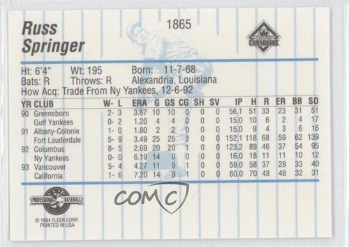 1994 Fleer ProCards Minor League Russ Springer #1865 | eBay