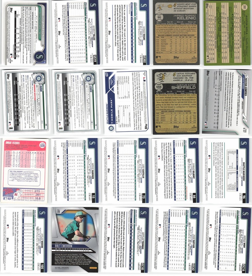(100) Seattle Mariners Team Lot MLB Baseball Cards Collection | eBay