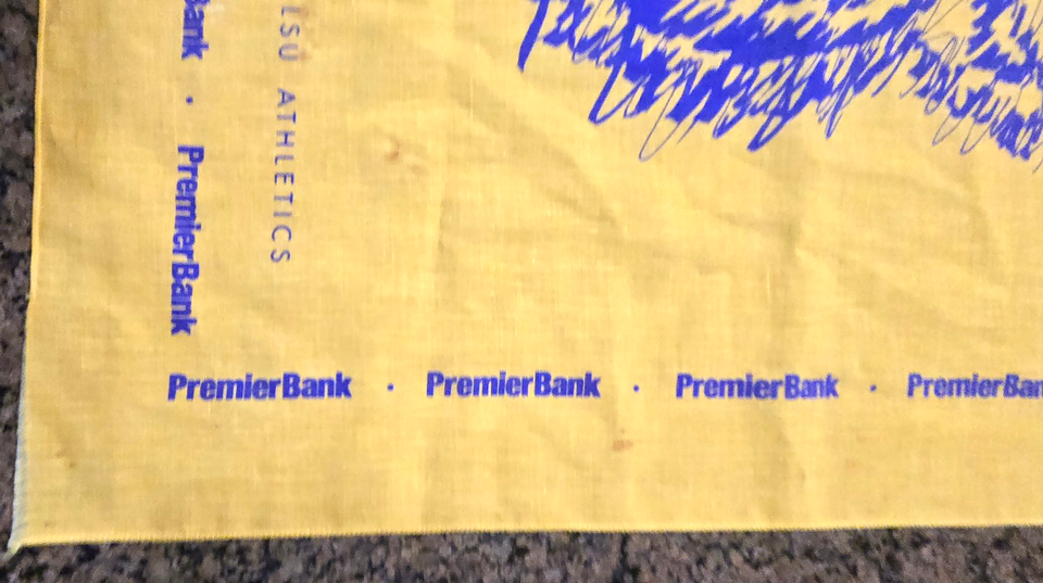 LSU Tigers Bandana MIKE THE TIGER Premier Bank Advertising 24"x24 ...
