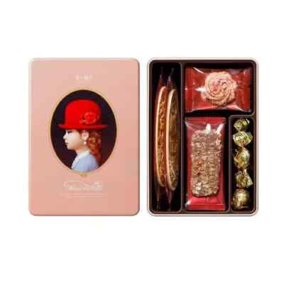 Akai Bohshi Red Hat Elegant Pink Gift Cookies Box 4 Kinds(12pcs ...