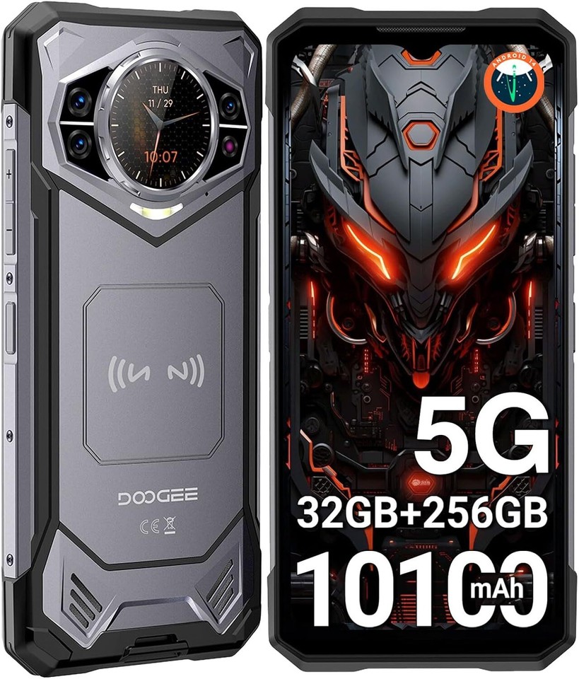 DOOGEE S200 Rugged Smartphone 5G, 10100mAh 32GB+256GB Android 14 Rugged ...