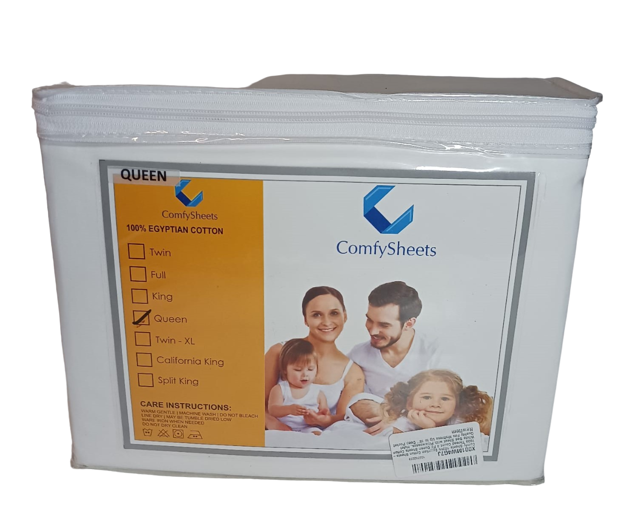 Comfy Sheets Egyptian Cotton 1000-TC Queen Sheets 4 Piece Set - White ...