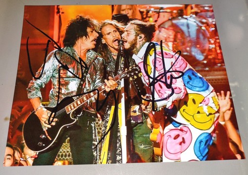 STEVEN TYLER JOE PERRY AEROSMITH PEACE OUT DUAL SIGNED 11x14 PHOTO ...