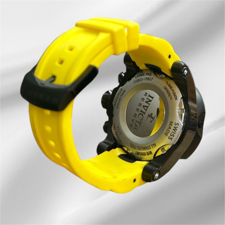 Invicta Men's Reserve Chronograph Yellow Dial Yellow Rubber Watch Model ...