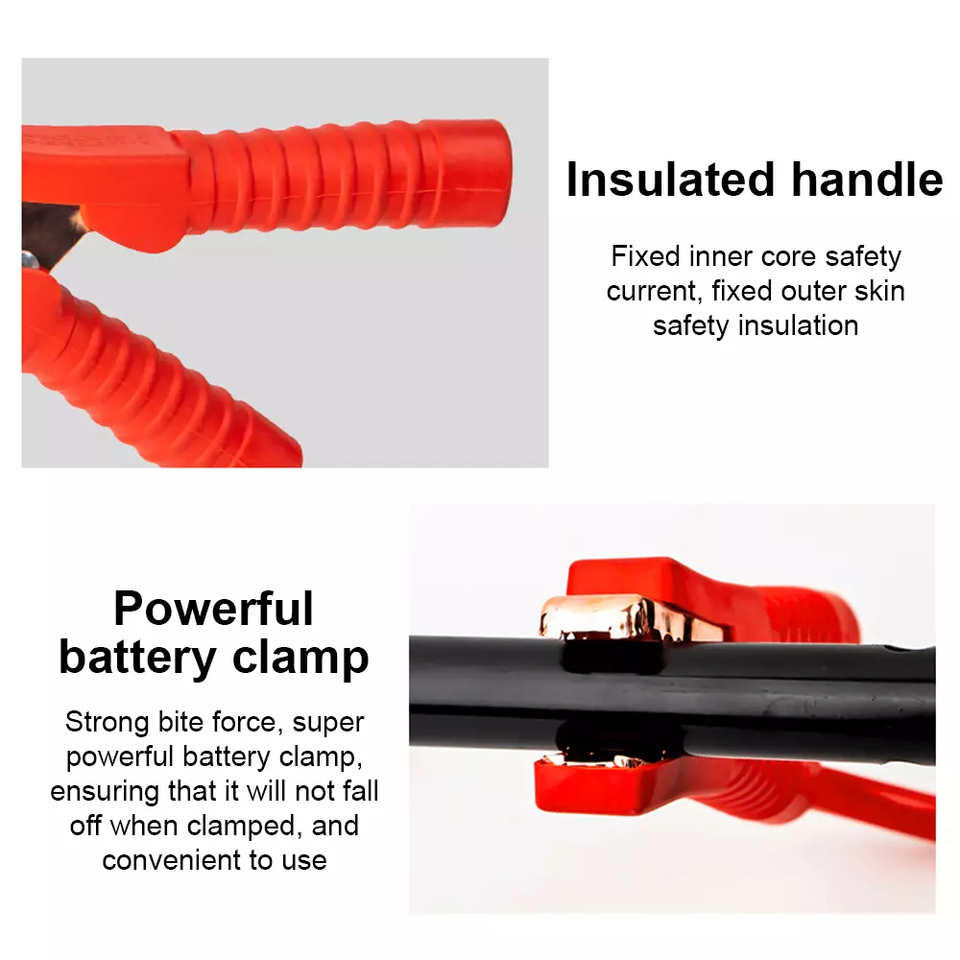 Heavy Duty Power Jumper Booster Cables Commercial Grade Battery 2 Gauge ...