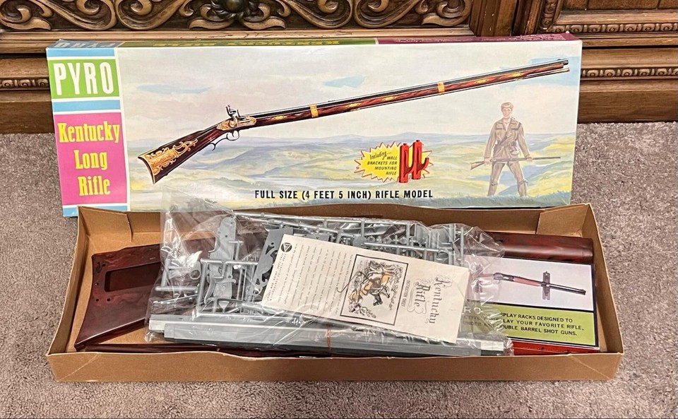 PYRO Kentucky Long Rifle Toy Model Kit Complete w/ Mounting Brackets ...