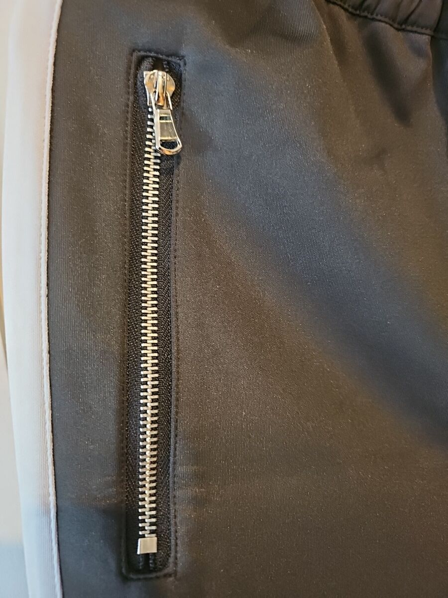 Men's Double Stripe Black White Track Pants Size S Small Men's Double Stripe Black White Track Pants Size S Small