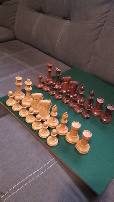 Vintage Drueke Mod. #82040 Wooden Rosewood Chess Set - 4" King(READ ...