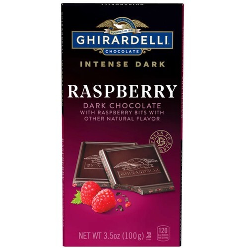 GHIRARDELLI INTENSE RASPBERRY DARK CHOCOLATE BAR (100g) IMPORT squares ...