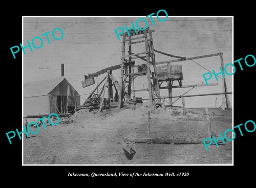 OLD LARGE HISTORIC PHOTO INKERMAN QUEENSLAND VIEW OF THE INKERMAN WELL ...