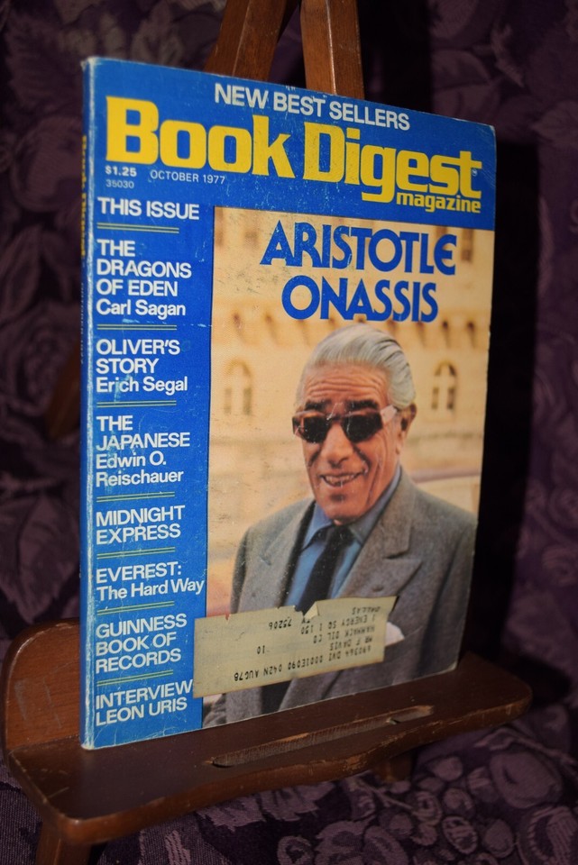 1977 October Book Digest Magazine, Aristotle Onassis Carl Sagan Leon ...