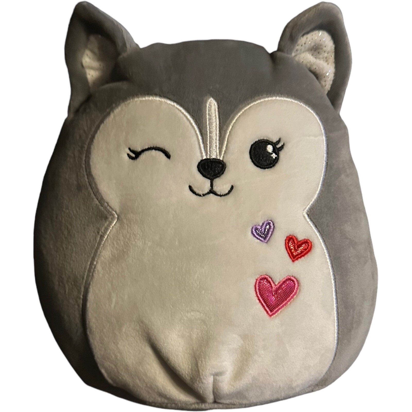 SQUISHMALLOWS 8” HEIDI HUSKY Grey Hearts Valentine Plush Kelly Toy ...