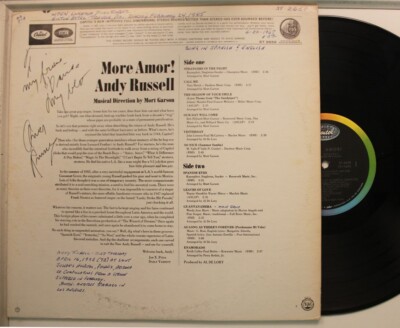 Andy Russell Autographed Lp More Amor! On Capitol - Nm / Vg++ (Writing ...