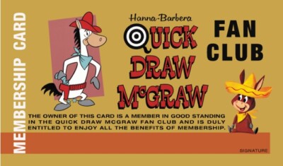QUICK DRAW FAN CLUB MEMBERSHIP CARD - VINTAGE FANTASY CARD | eBay