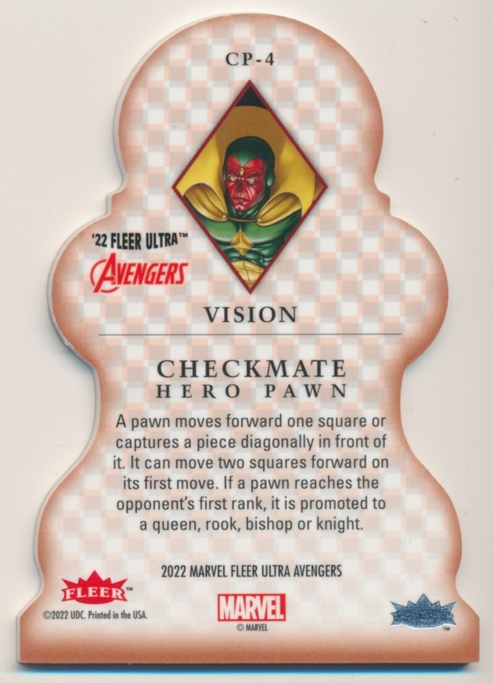 VISION CP-4 2022 Marvel Fleer Ultra Avengers CHECKMATE HERO PAWN | eBay