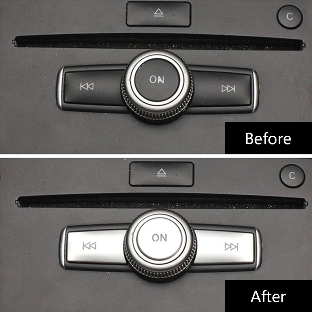 Volume Knob Button Sequins Trim Silver For Mercedes C E Class W204 W212 ...
