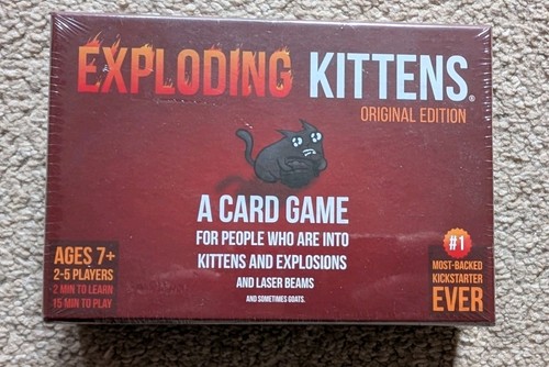 New Exploding Kittens Card Game Original Fun Family Adults & Kids Ages ...